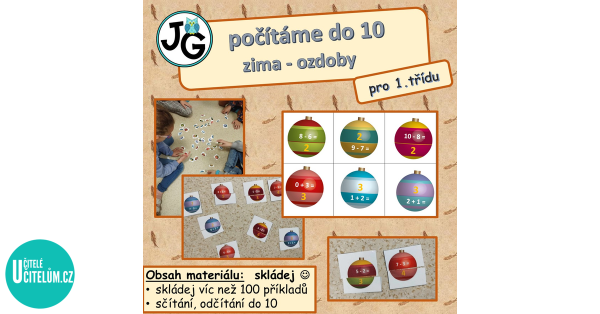 Počítáme do 10 - zima - ozdoby - Matematika | UčiteléUčitelům.cz